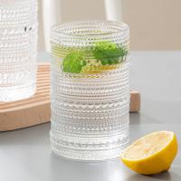 China Beaded Highball Embossed Hobnail Drinking Glasses Clear 12 Ounce Lead Free 342ml for sale