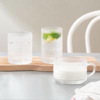 China Beaded Highball Embossed Hobnail Drinking Glasses Clear 12 Ounce Lead Free 342ml for sale