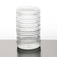 China Beaded Highball Embossed Hobnail Drinking Glasses Clear 12 Ounce Lead Free 342ml for sale