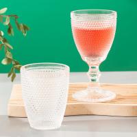 China Beaded Hobnail Glass Drinking Cups Crystal Tumblers 260ml Old Fashioned Glasses for sale