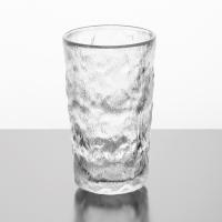 China Irregular Glass Drinking Cups 320ml Glacier Heavy Base Highball Glasses for sale