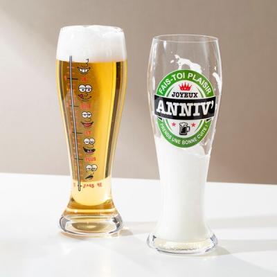 China Large Pilsner Custom Printed Beer Glasses Transparent 700ml 24.5 Ounce for sale