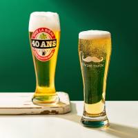 China Handmade 18Oz Tall Pilsner Beer Glasses Clear 510ml Mouth Blown Customized for sale