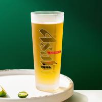 China 500ml Frosted Glass Drinking Cups 17.6 Ounce Hand Blown Glass Etching Beer Mugs for sale