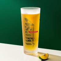 China 500ml Frosted Glass Drinking Cups 17.6 Ounce Hand Blown Glass Etching Beer Mugs for sale