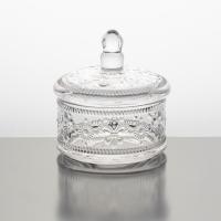 China Housewares Stackable Clear Glass Storage Jar 820ml 2 Pieces With Lid for sale