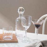 China 42 Ounce Clear Glass Carafes Hand Blown 1200ml Glass Bottle With Stopper for sale