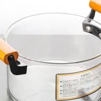 China 2.2L Clear Borosilicate Glass Kitchen Wares Cooking Pot Heat Resistant Hand Blown for sale