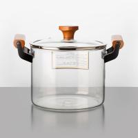 China 3.3L Clear Glass Kitchen Wares Saucepan Heat Resistant Glass Cookware Stovetop for sale