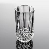 China Highball Glass Drinking Cups 11 Ounce Crystal 330ml Vintage Pressed Glass Tumblers for sale