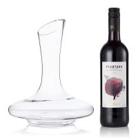 China 1800ml Crystal Wine Decanter Carafe 64 Oz Hand Blown Glass Wine Decanter Lead Free for sale