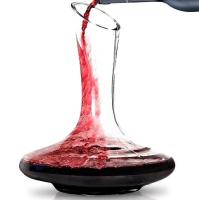 China 1800ml Crystal Wine Decanter Carafe 64 Oz Hand Blown Glass Wine Decanter Lead Free for sale