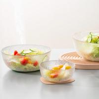 China Clear Crystal Glass Kitchen Wares Prep Bowls 3 Piece Machine Made for sale