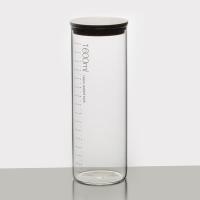 China Borosilicate Clear Glass Storage Jar Food Containers 1600ml 11 Inch Height With Lid for sale