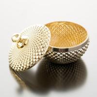 China 5 Ounces Mini Clear Glass Storage Jar Gold Plated Machine Pressed For Cube Sugar for sale