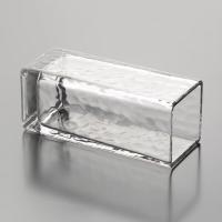 China Square Clear Shaped Glass Vases Machine Pressed 7.8 Inch Height Modern Simple for sale