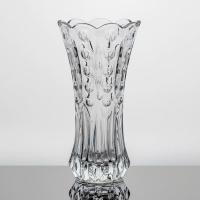 China 9.75 Inch Embossed Crystal Glass Vases Shock Resistant For Home Decoration for sale