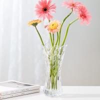 China 9.75 Inch Embossed Crystal Glass Vases Shock Resistant For Home Decoration for sale