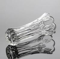 China Tulip Shaped Glass Vases Machine Pressed 19.8cm Height Crystal Glass Flower Vase for sale