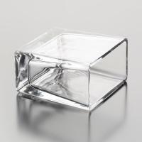 China Transparent 350ml Home Decoration Glass Pressed Small Rectangle Glass Vase for sale