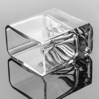 China Hand Blown Home Decoration Glass 4 Inch Height Mini Rectangular Clear Glass Vase for sale