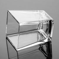 China Clear Home Decoration Glass Machine Made Square Tapered Glass Vases 4.65 Inch Tall for sale