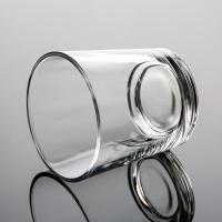 China Tapered Decorative Glass Cylinder Vases 4.5 Inch Height Machine Pressed for sale