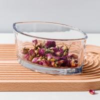 China Transparent Pressed Boat Shaped Glass Vase Home Decorative Glass Containers for sale