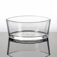 China Transparent Pressed Boat Shaped Glass Vase Home Decorative Glass Containers for sale