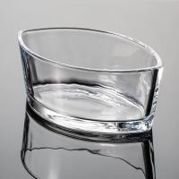 China Transparent Pressed Boat Shaped Glass Vase Home Decorative Glass Containers for sale