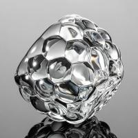 China Pressed Bubble Ball Glass Vase 3.45 Inch Height Round Votive Candle Holder for sale