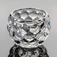 China Pressed Bubble Ball Glass Vase 3.45 Inch Height Round Votive Candle Holder for sale