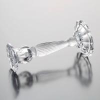 China 18cm Height Clear Glass Taper Candlestick Holders Lead Free Machine Pressed for sale