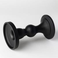 China Black Color Glass Candle Holder Lead Free Pillar And Taper Candle Holders for sale