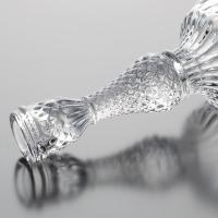 China Clear Depression Glass Crystal Taper Candlestick Holders Diamond Pattern 6.5 Inch for sale