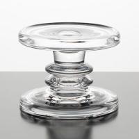 China Dinner Crystal Clear Glass Pillar Candle Holders Machine Pressed For Pillar Taper for sale