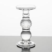 China 2 Sizes Glass Pillar Taper Candle Holders Centerpiece For Dining Table for sale