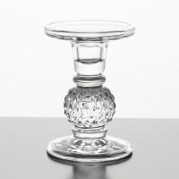 China 2 Sizes Glass Pillar Taper Candle Holders Centerpiece For Dining Table for sale