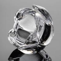 China Lotus Flower Clear Crystal Glass Votive Tealight Candle Holders Lead Free for sale