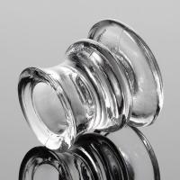 China 2 Inch Small Clear Glass Taper Candle Holders Lead Free Customized for sale