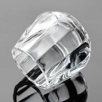 China 3 Inch Clear Faceted Round Glass Votive Candle Holders Machine Pressed for sale