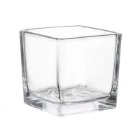 China Square Gold Mercury Color Glass Candle Holder 2 Inch For Tealight Or Votive for sale