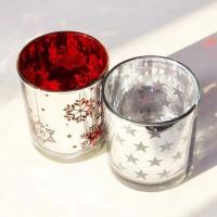 China Christmas Color Glass Candle Holder Tealight Mercury Votive Candle Holders for sale