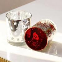 China Christmas Color Glass Candle Holder Tealight Mercury Votive Candle Holders for sale