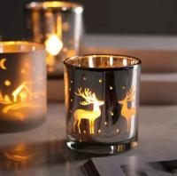 China Christmas Color Glass Candle Holder Tealight Mercury Votive Candle Holders for sale
