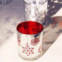 China Christmas Color Glass Candle Holder Tealight Mercury Votive Candle Holders for sale