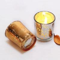 China Christmas Tea Light Mercury Glass Votive Candle Holders 82ml Customized Color for sale
