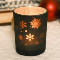 China Christmas Mercury Pillar Color Glass Candle Holder 15oz 3.5 * 4 Inch for sale