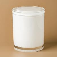 China Empty 430ml Glass Cylinder Candle Holders 15 Oz Candle Jars With Lids for sale