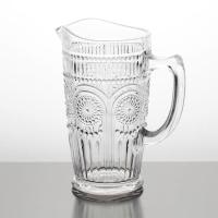 China 45 Ounce Vintage Glass Water Pitcher Machine Made Transparent Embossed for sale